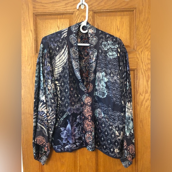 Johnny Was | Jackets & Coats | Johnny Was Navy Blue Reversible Kimono ...